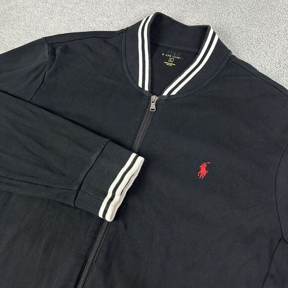 Ralph Lauren | Jackets & Coats | Polo Ralph Lauren Track Jacket Mens Large Double Knit Black ...